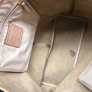 Coach | Bags | Coach Buff Trim Light Gold Leather Tote | Poshmark